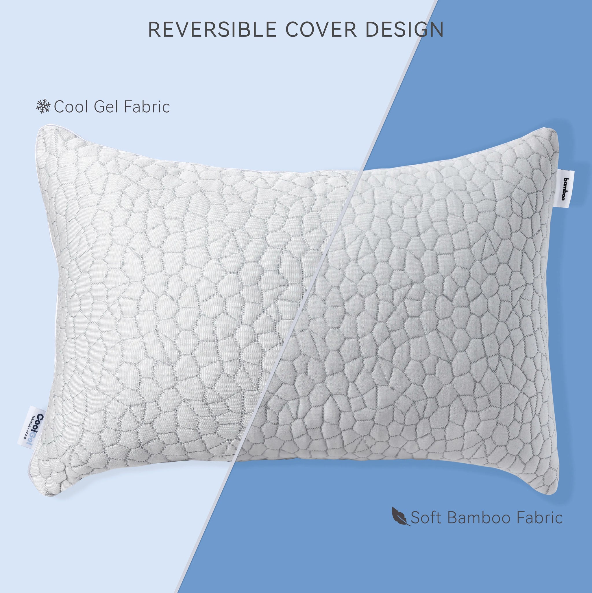 Reversible Shredded Memory Foam Pillow, Supportive and Comfortable